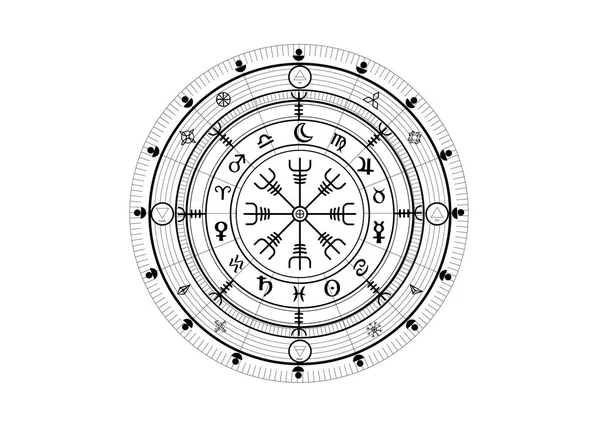 Wiccan Symbol Protection Set Mandala Witches Runes Mystic Wicca Divination Stock Vector by ...