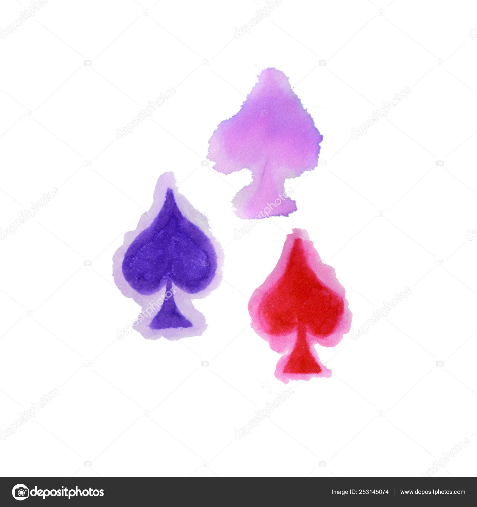 Watercolor hand drawn style textured spades card Stock Illustration by ...