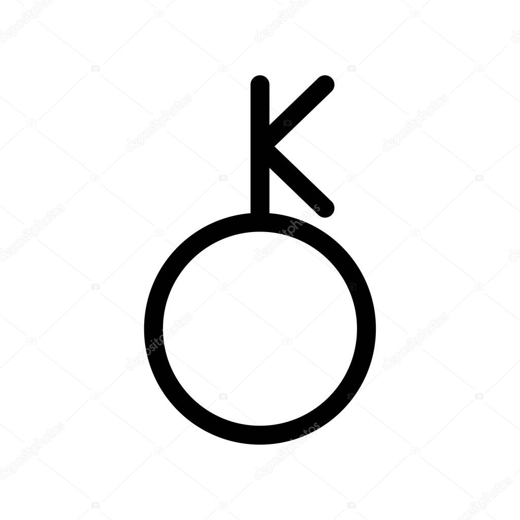 Símbolo planeta Quirón. Signo vectorial. Calendario astrológico ...