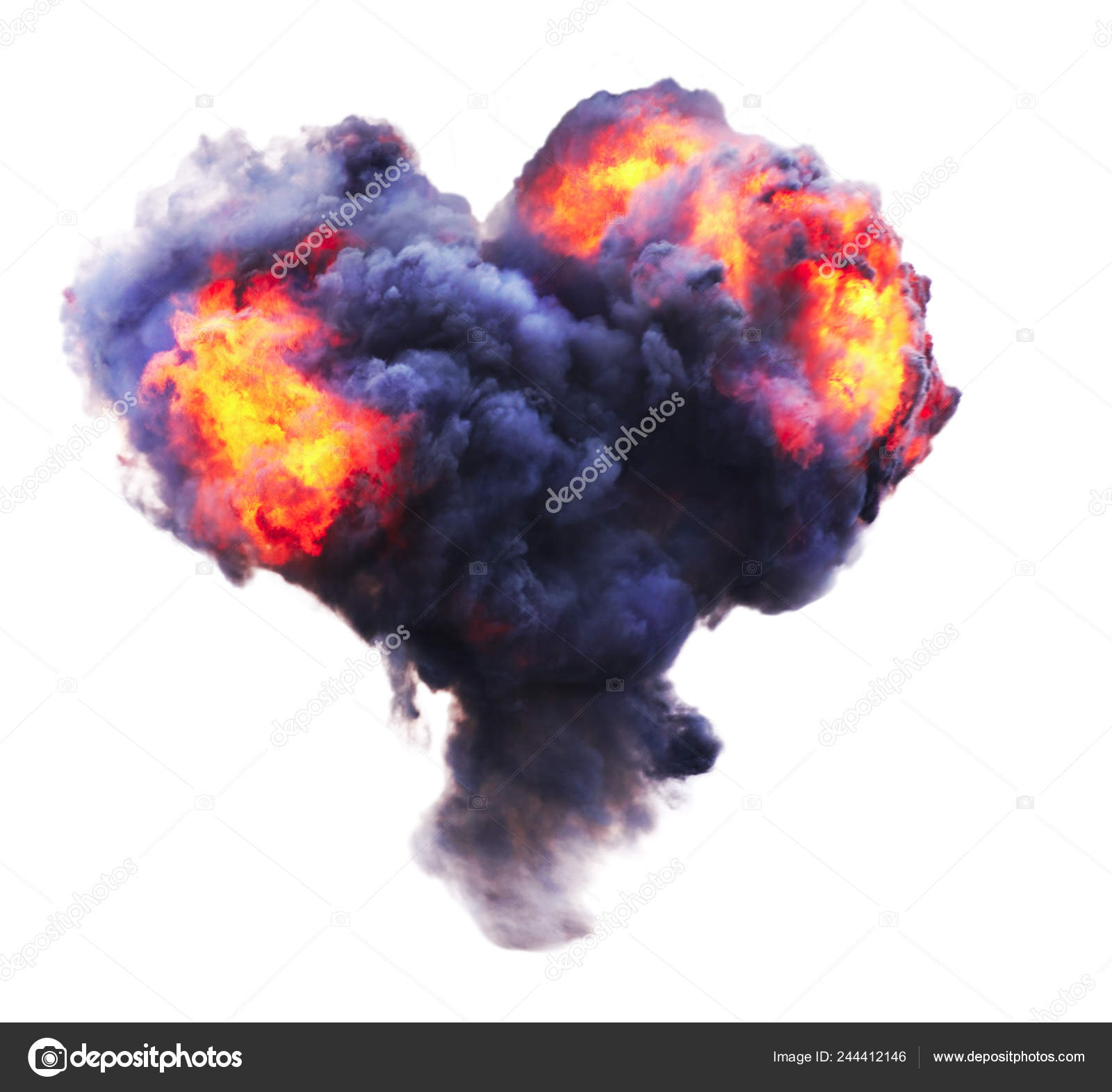 Explosion with fire and smoke Stock Photo by ©shoshina 244412146