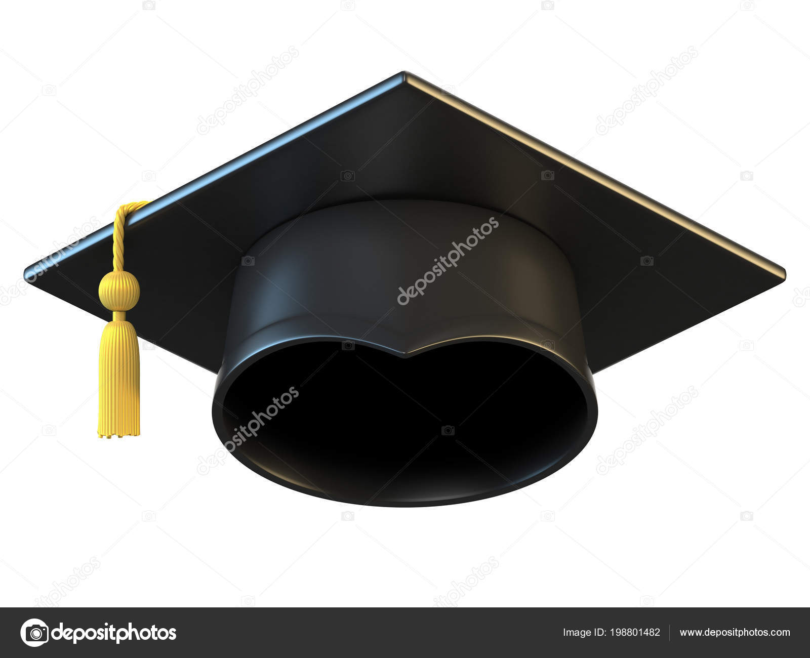 Graduation Cap Isolated White Background Rendering Stock Photo by ...