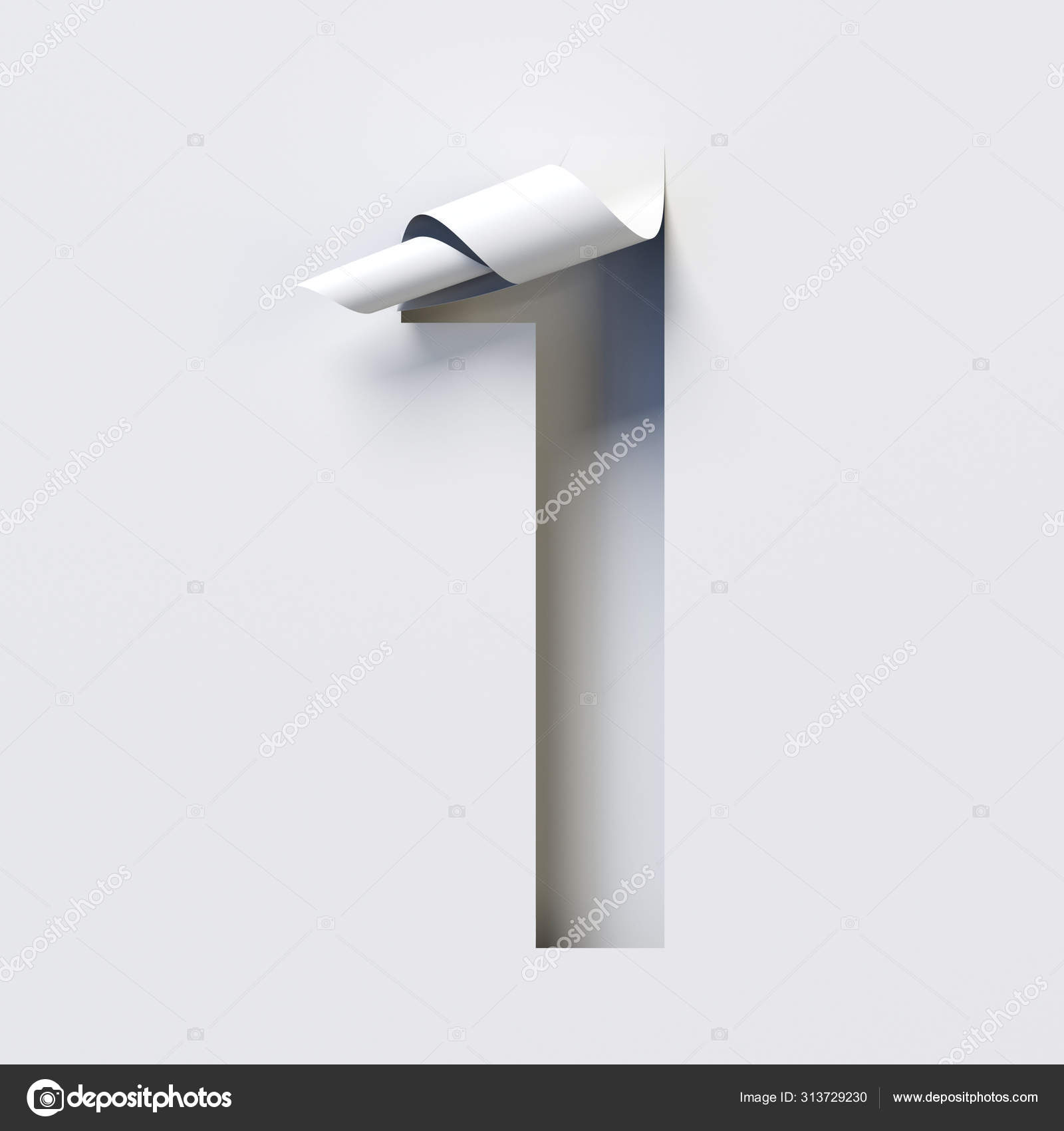 Cut Out Curled Paper Font Rendering Number Stock Photo by ©koya979 313729230