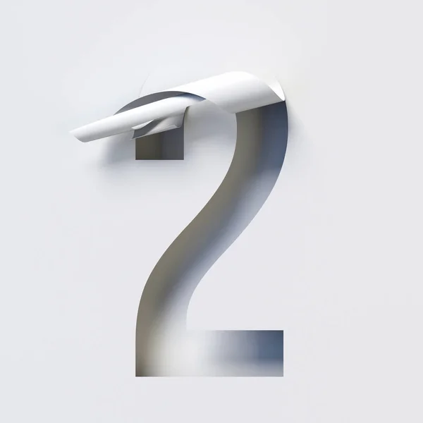 Cut Out Curled Paper Font Rendering Letter Stock Photo by ©koya979 313729262