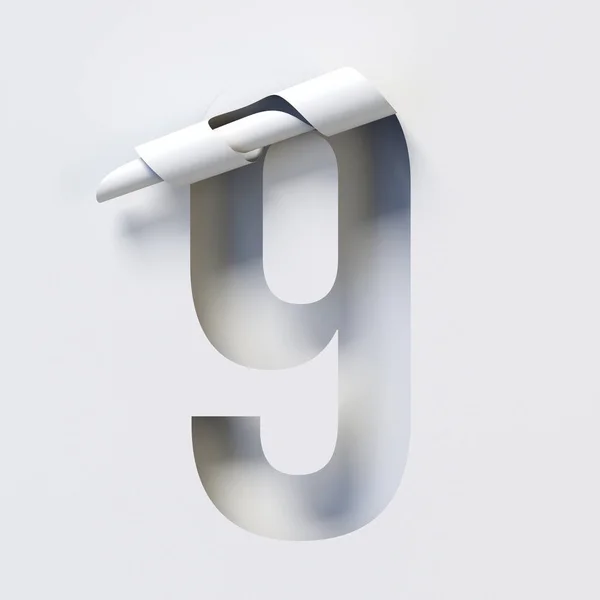 Cut Out Curled Paper Font Rendering Letter — Stock Photo © koya979 #313729368