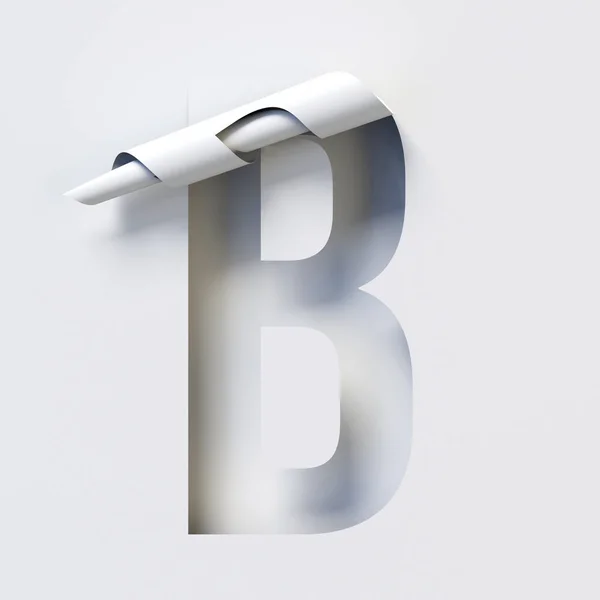 Cut Out Curled Paper Font Rendering Letter — Stock Photo © koya979 #313729368