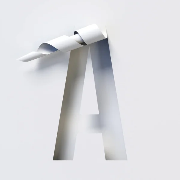 Cut Out Curled Paper Font Rendering Letter Stock Photo by ©koya979 313729338