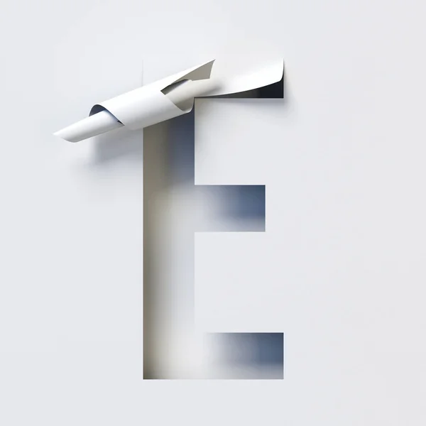 Cut Out Curled Paper Font Rendering Letter — Stock Photo © koya979 #313729368