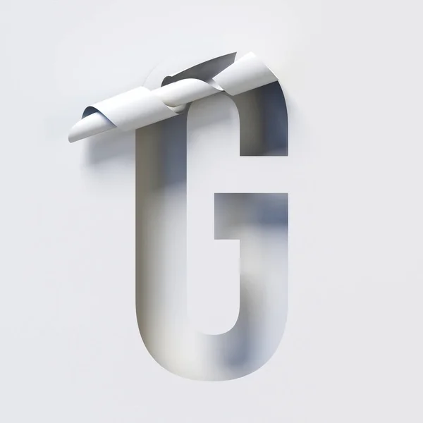 Cut Out Curled Paper Font Rendering Letter — Stock Photo © koya979 #313729368