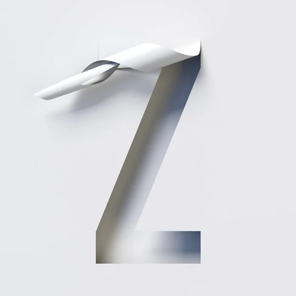 Cut Out Curled Paper Font Rendering Number Stock Photo by ©koya979 313729230
