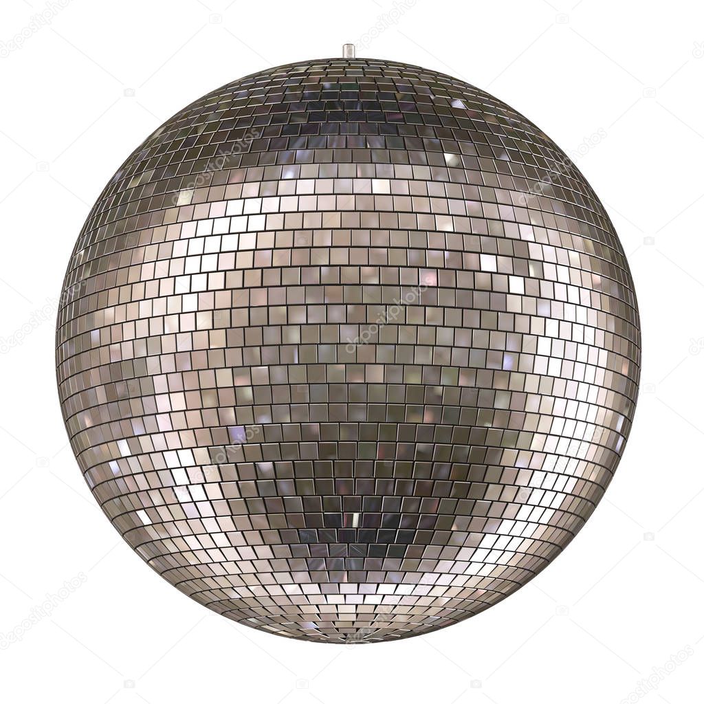 Disco bola aislada sobre fondo blanco 3d renderizado 2024