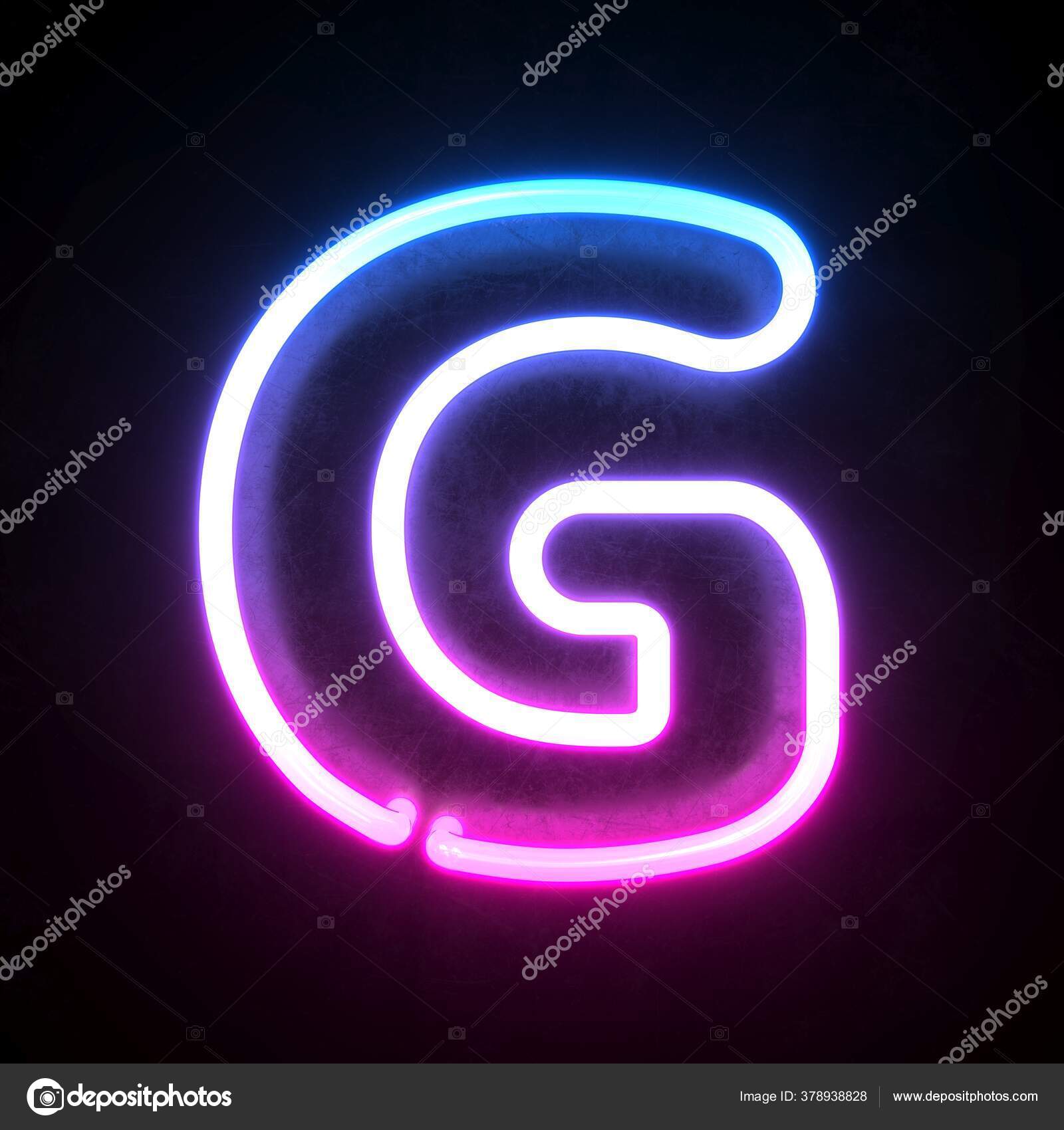 Neon Fuente Azul Rosa Neón Luz Renderizado Letra — Foto de stock ...