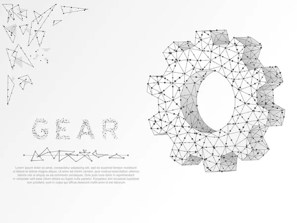 Gear Digitally Drawn Form Broken Part Triangle Shape Scattered Dots ...