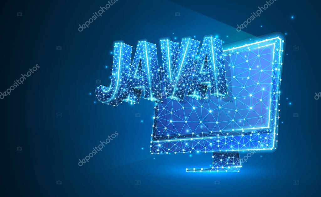 Lenguaje de codificación JAVA en la pantalla del monitor. Dispositivo, programación, desarrollo ...