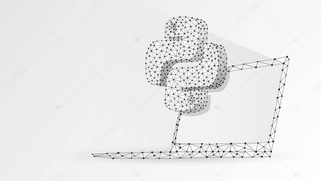 Signo de lenguaje de codificación Python en la pantalla del cuaderno ...