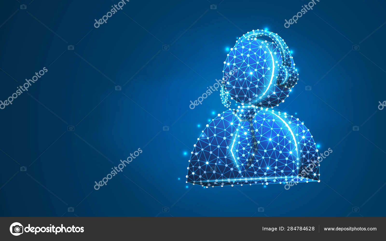 Support manager, office worker profile silhouette. User portrait ...