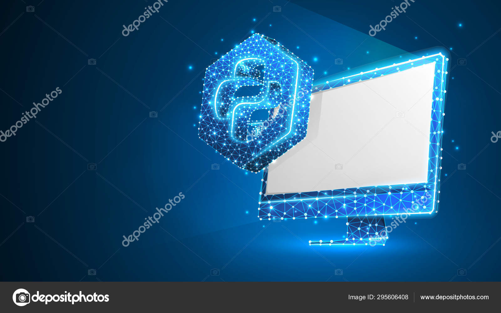Python Coding Language Sign On White Computer Monitor Device Programming Developing Concept