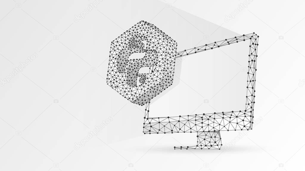 Signo de lenguaje de codificación Python en el monitor del ordenador ...