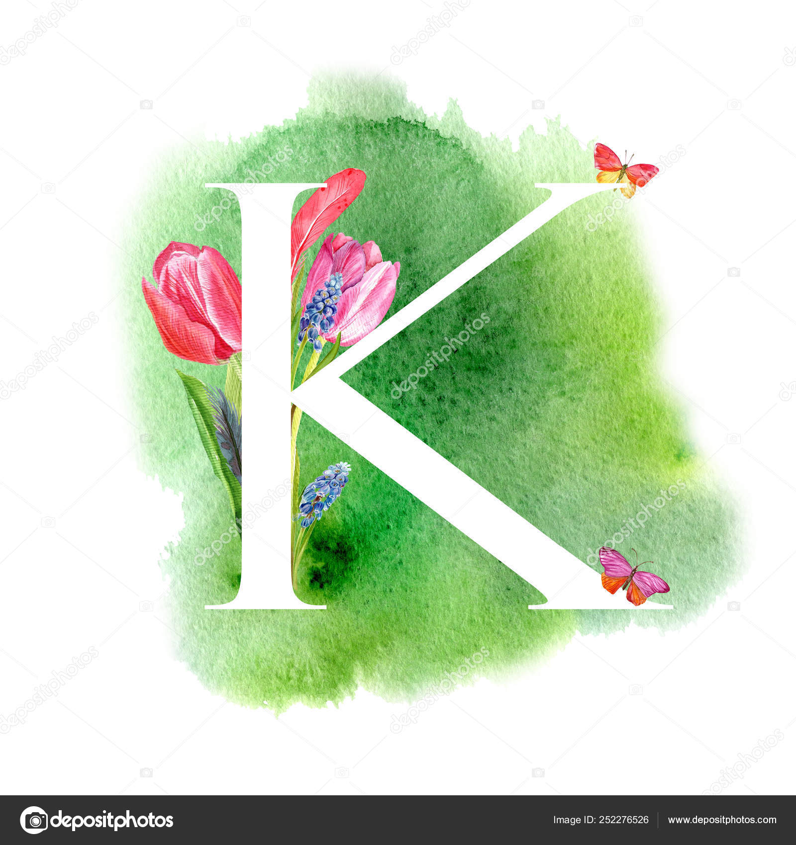 Letter Letter Alphabet Spring Flowers Muscari Tulips Invitations Cards ...