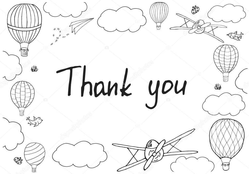 Ilustraci n vectorial, palabras manuscritas 'Gracias' en marco dibujado a mano. Esbozos en ...