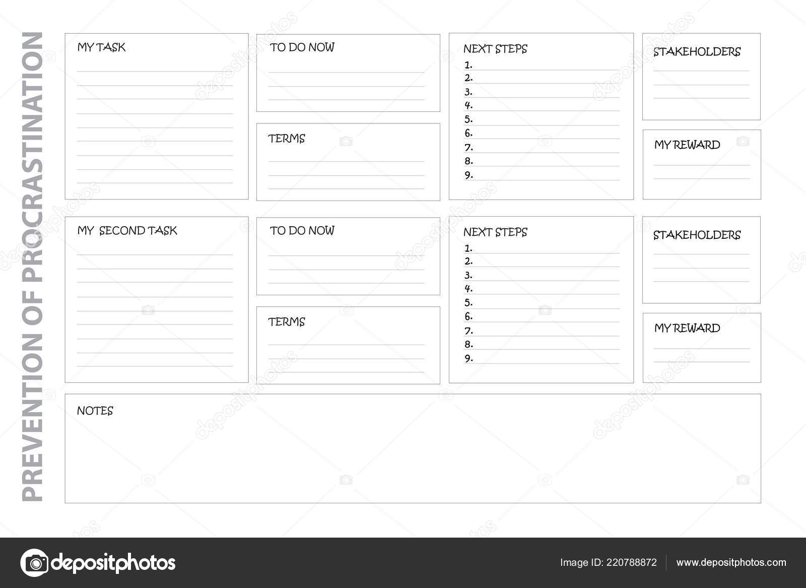 Prevention Procrastination Blank Template Vector Ready Your Text Stock ...