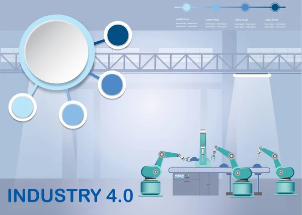 Industry 4.0 Smart factory infographic with metal label Stock Vector ...