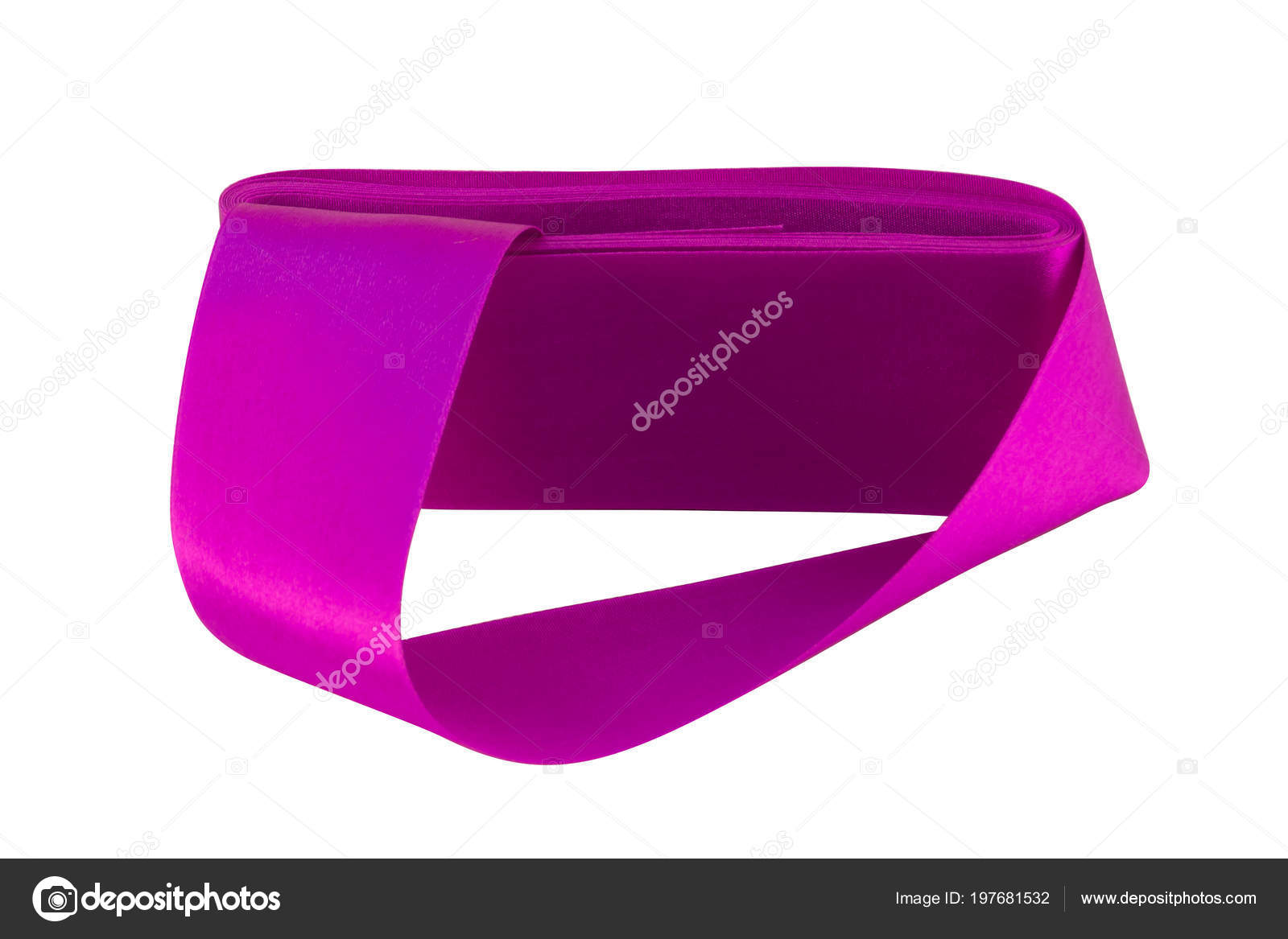 Lilac Ribbon Made Satin Fabric Twisted Flat Roll White Background Stock ...