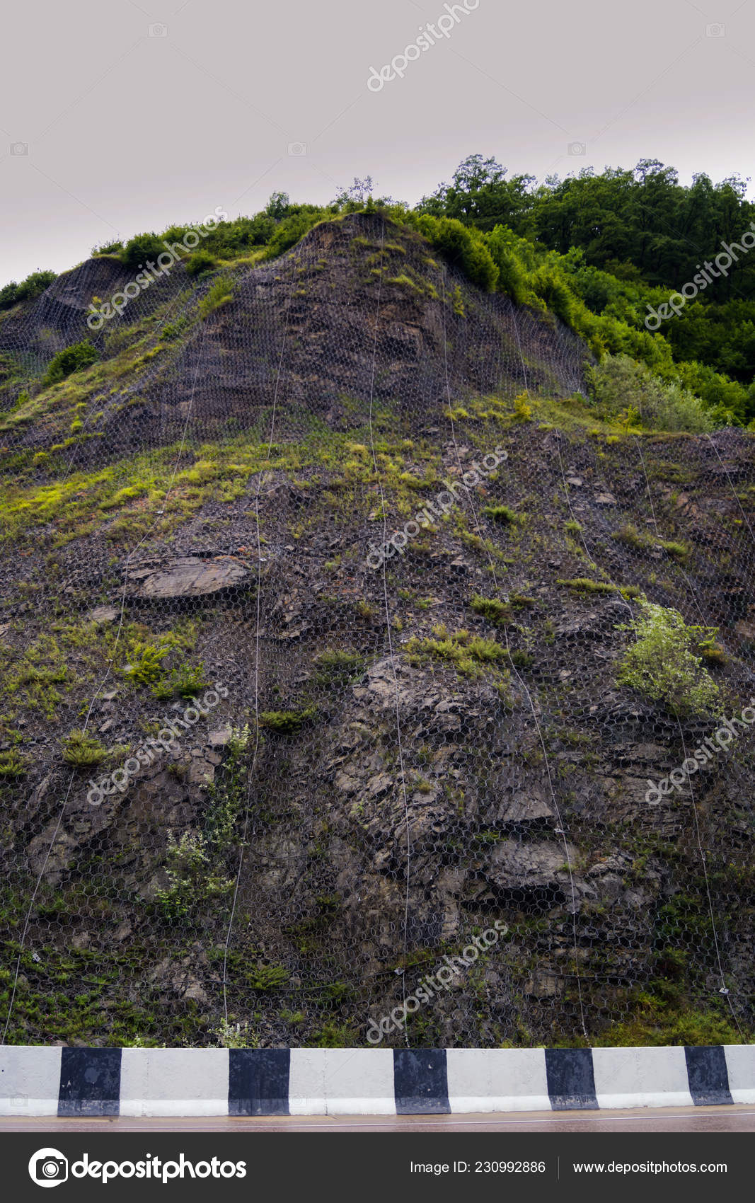 Frame Grid Mountainside Protection Collapse Safety People Stock Photo ...