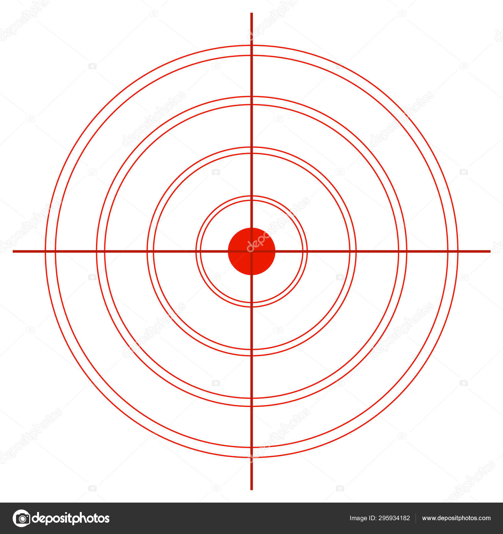 Target Red Circles Crosshair White Background Sight Archery Rifle Aim ...