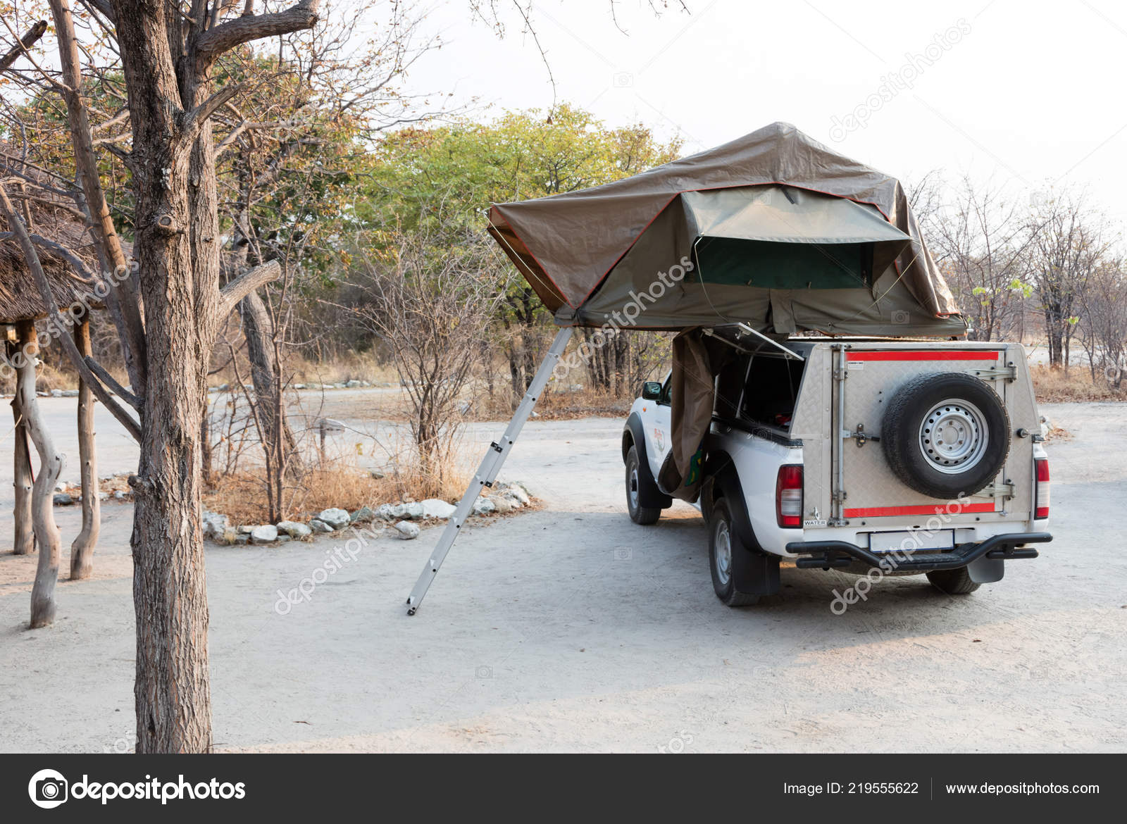 Offroad 4X4 Vehicle Tent Roof Ready Camping Desert Stock Photo by ...