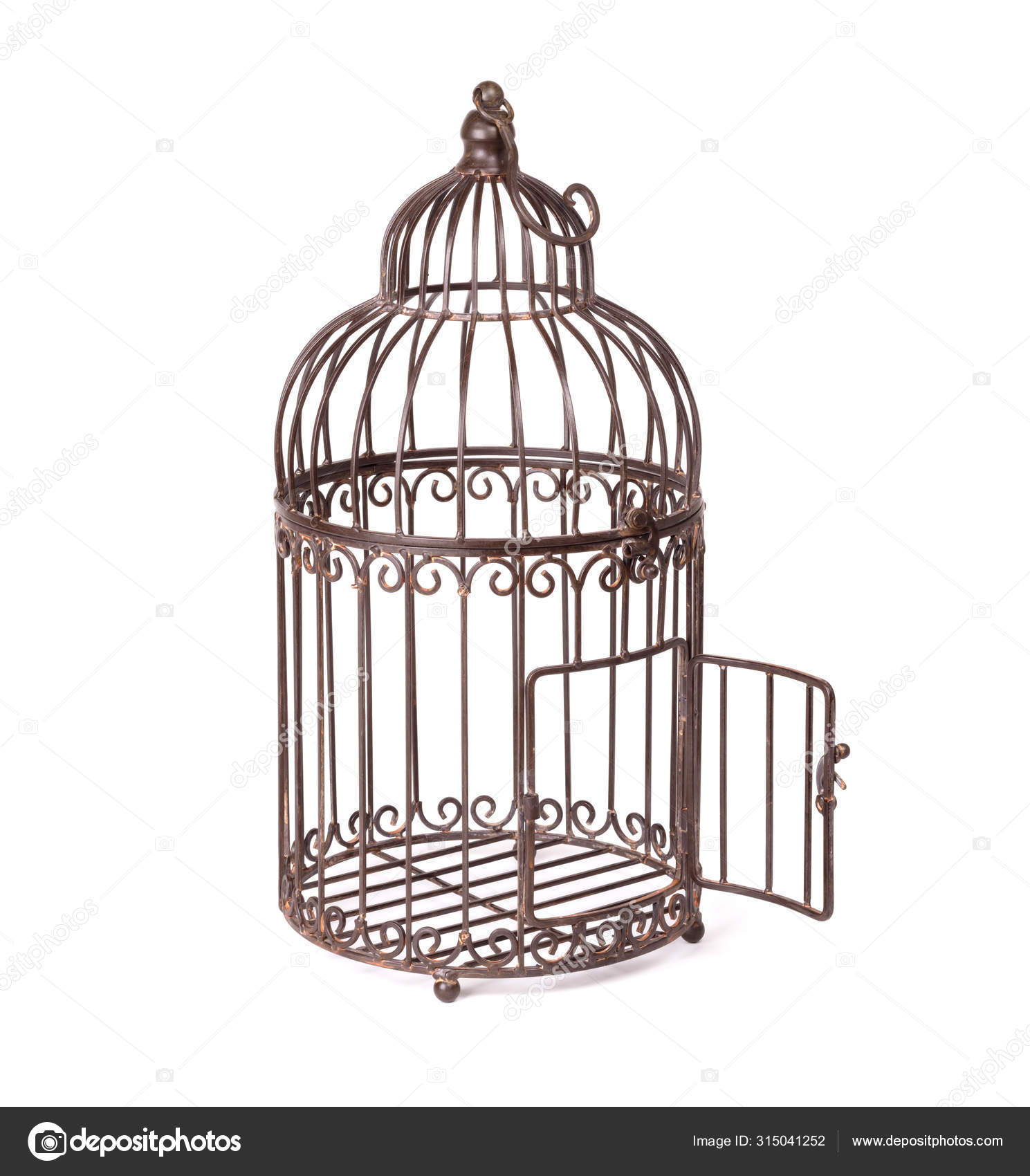 Empty Victorian Bird Cage Drawing