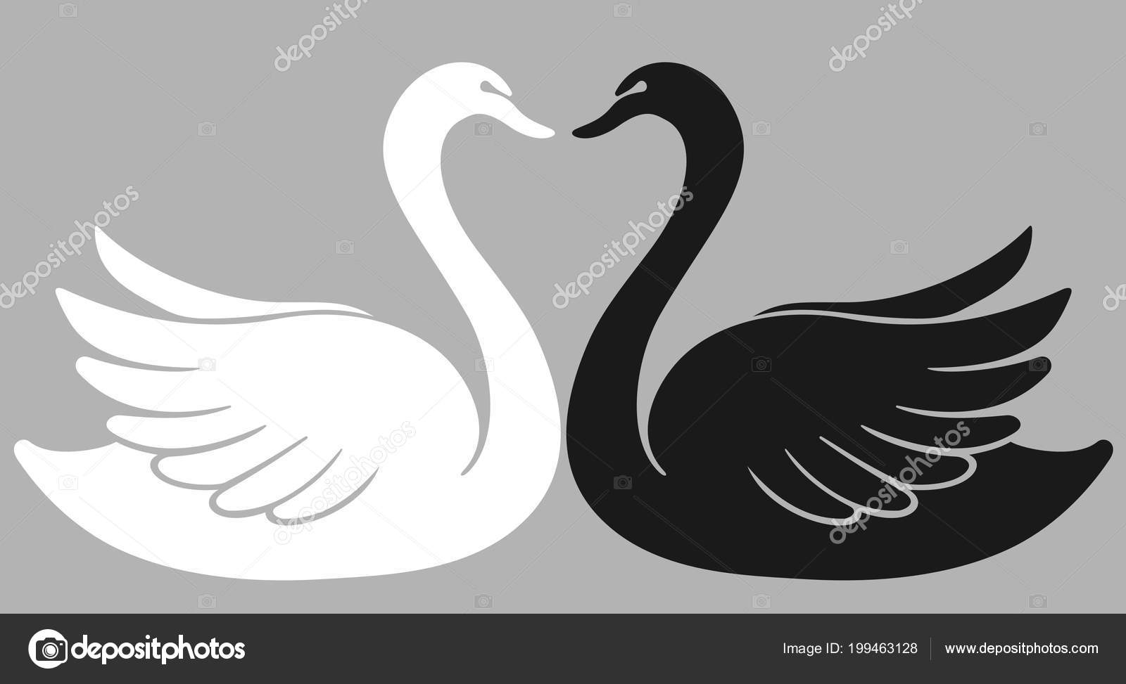 Dibujo De Corazón De Cisnes