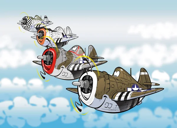 Ww2 Bomber Airplane Caricatures — Stock Photo © gmagakis #360399278