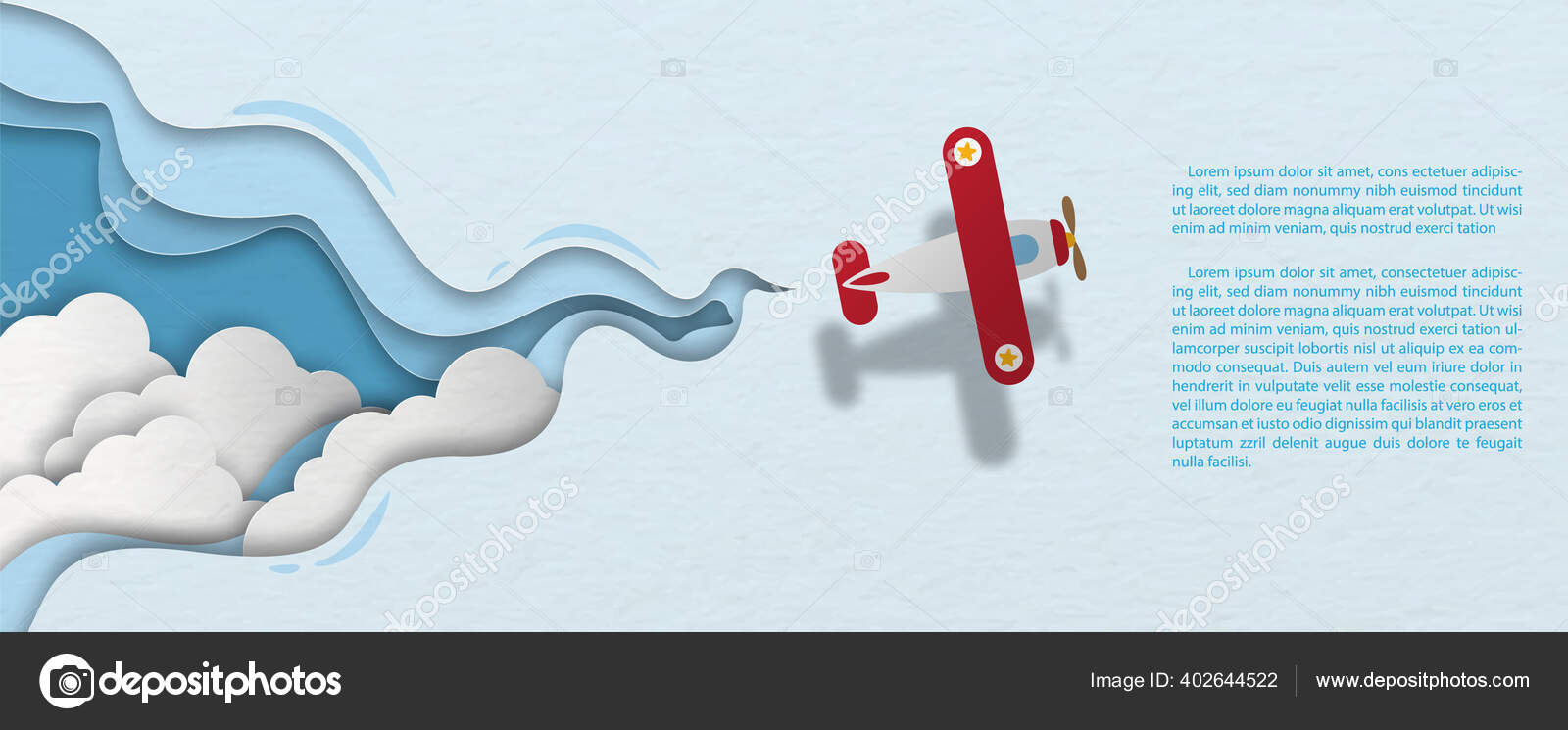 Group White Clouds Sky Abstract Pattern Propeller Plane Flying Example ...