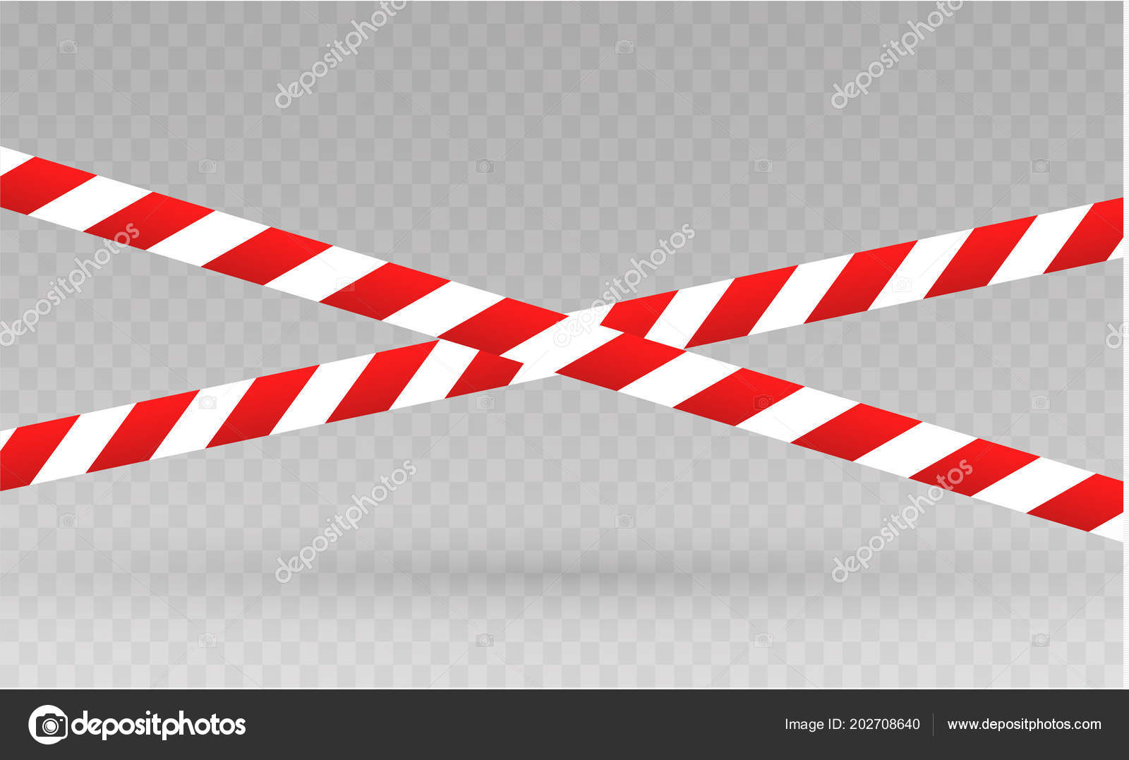 Isolated lines of insulation. Realistic warning tapes. Signs of danger ...