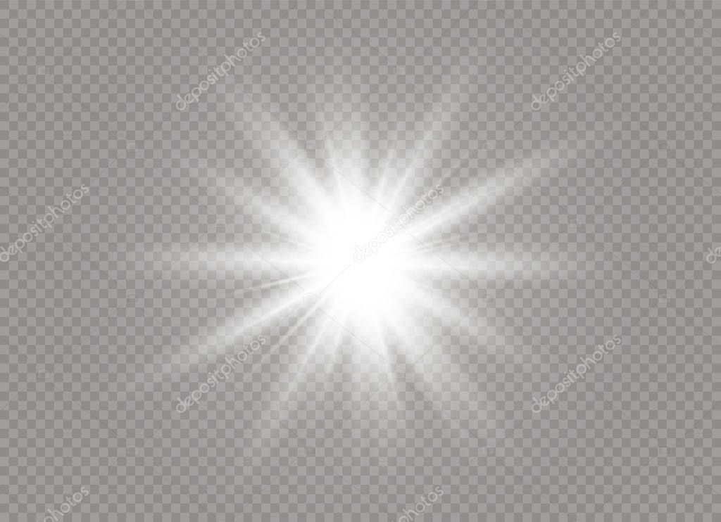 Efecto de luz brillante. Estrella revent con destellos. Ilustraci n vectorial. 2024