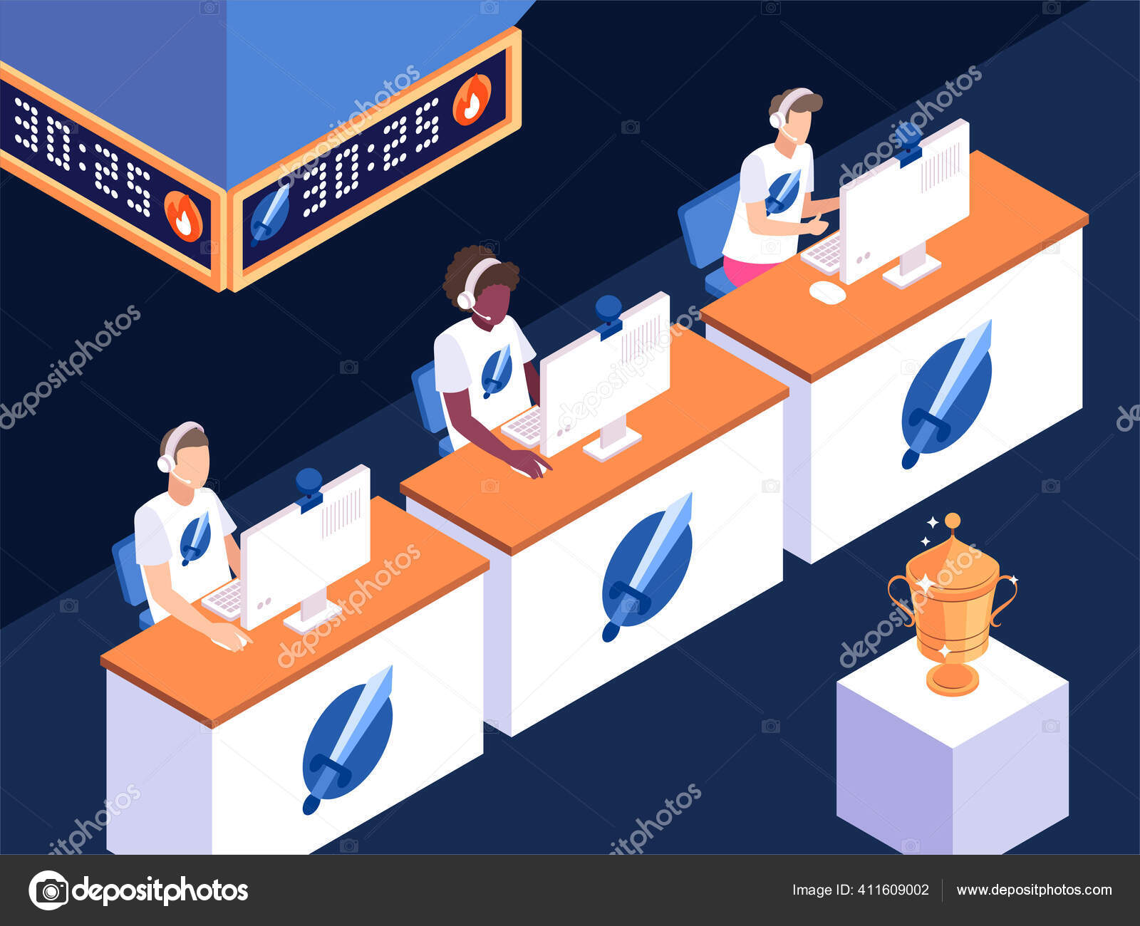 Vector isometric illustration of eSports competitions. Vector ...