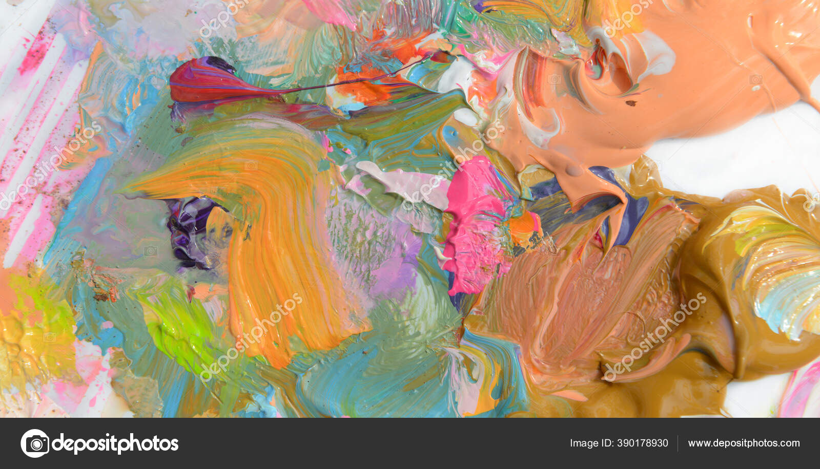 Colorful Oil Paint Different Colors Palette White Background — Stock ...