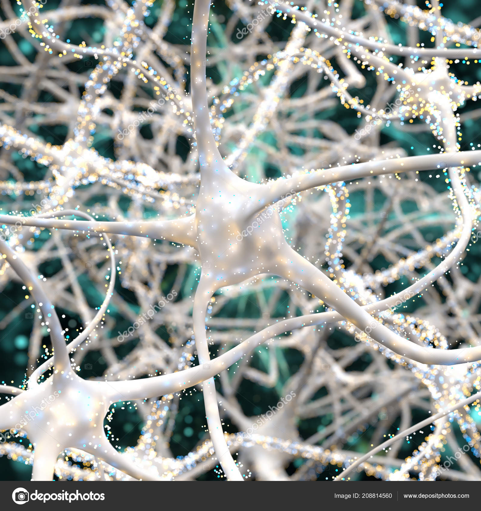 Close White Neurons Particles Stock Photo by ©depositPlot 208814560