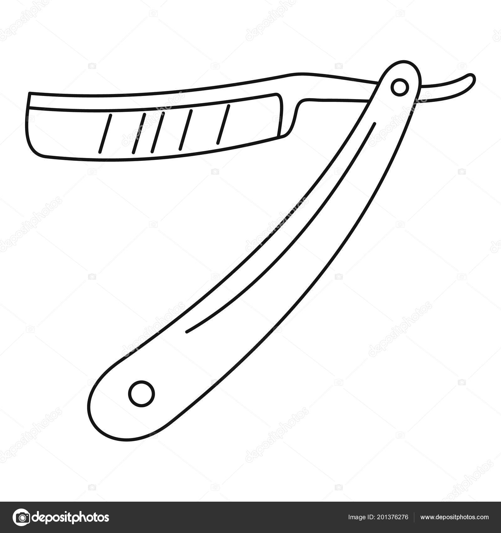 Razor blade icon, outline style Stock Vector Image by ©anatolir #201376276