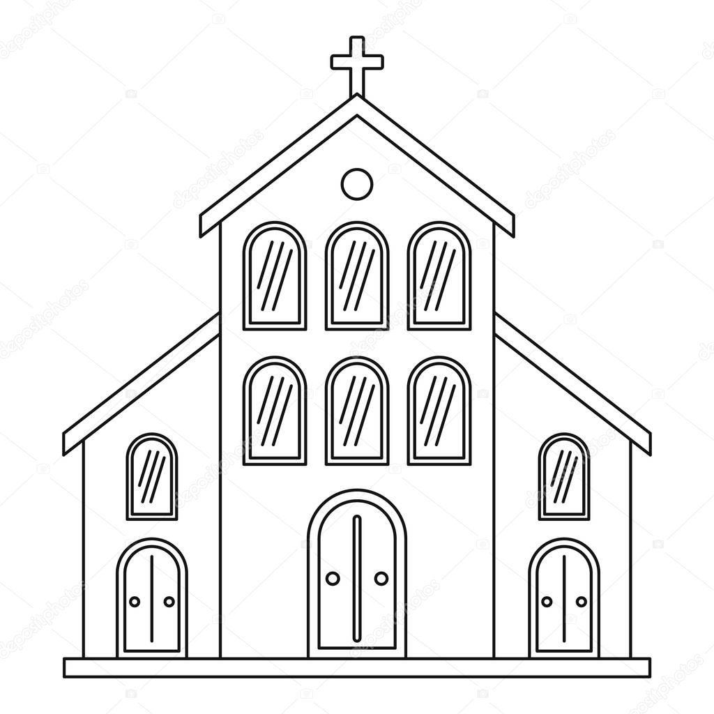 Catholic church icon, outline style — Stock Vector © anatolir #205229010