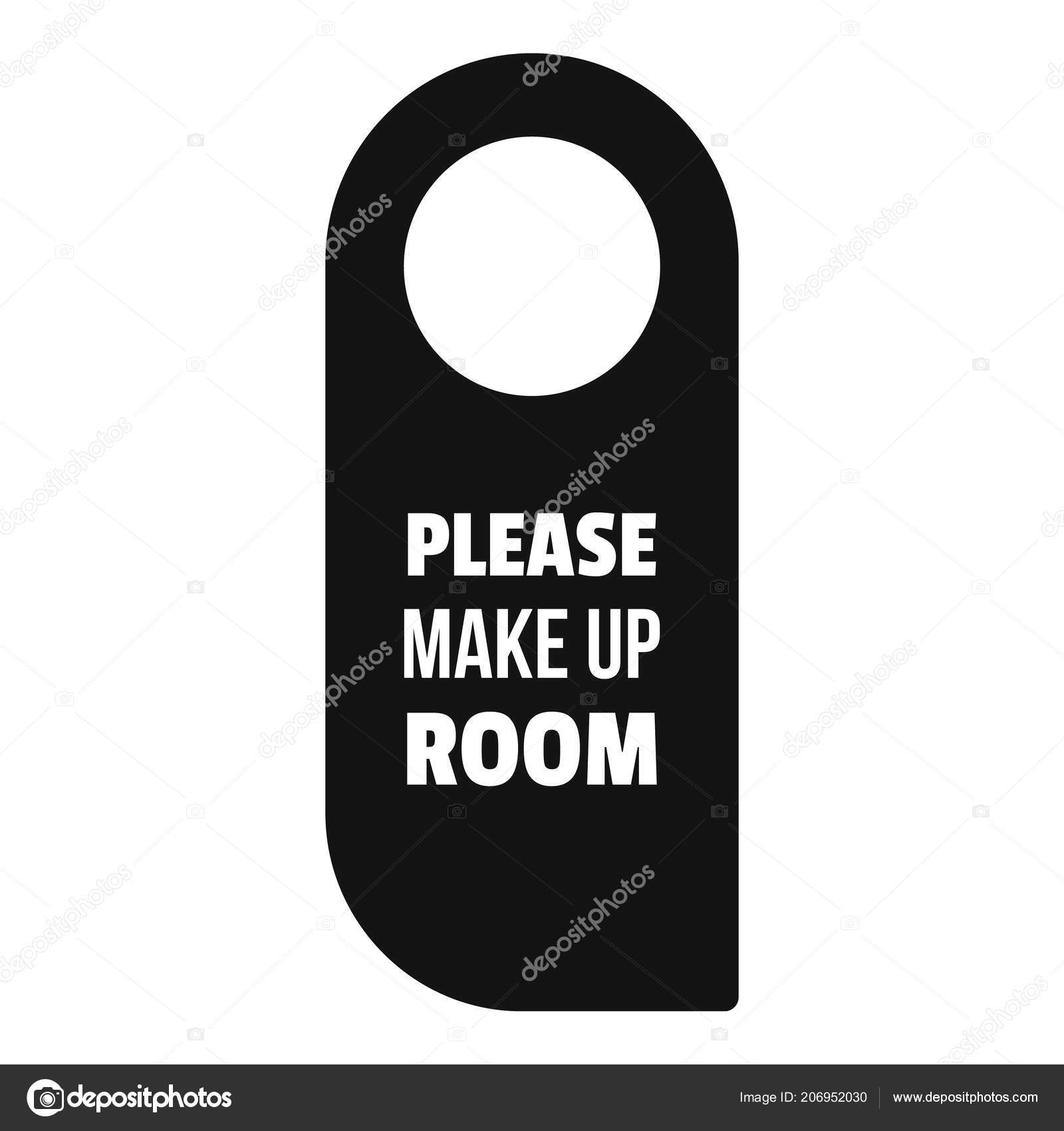 Please make up room hanger tag icon, simple style Stock Vector Image by ...