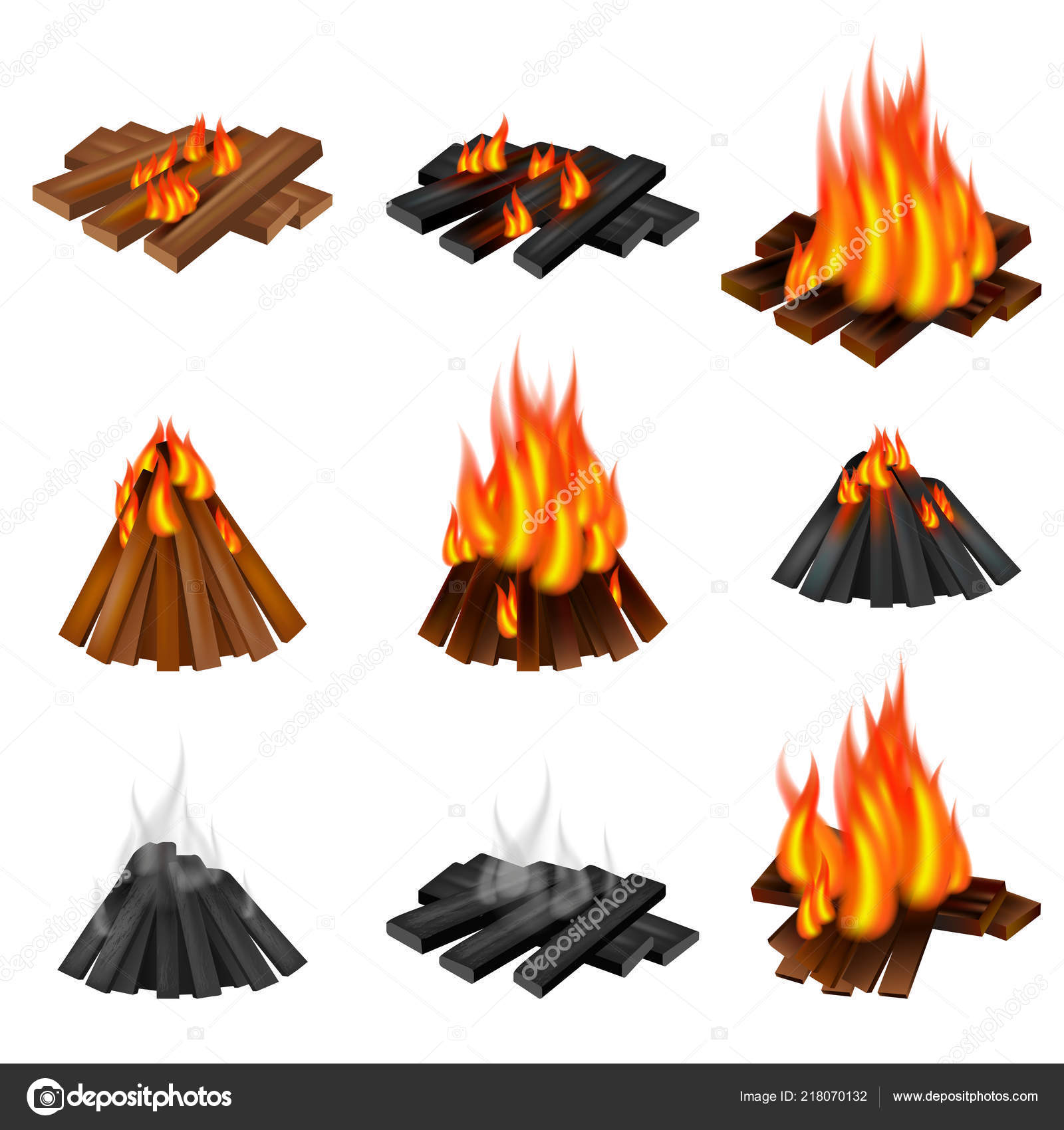 Realistic Campfire Drawing