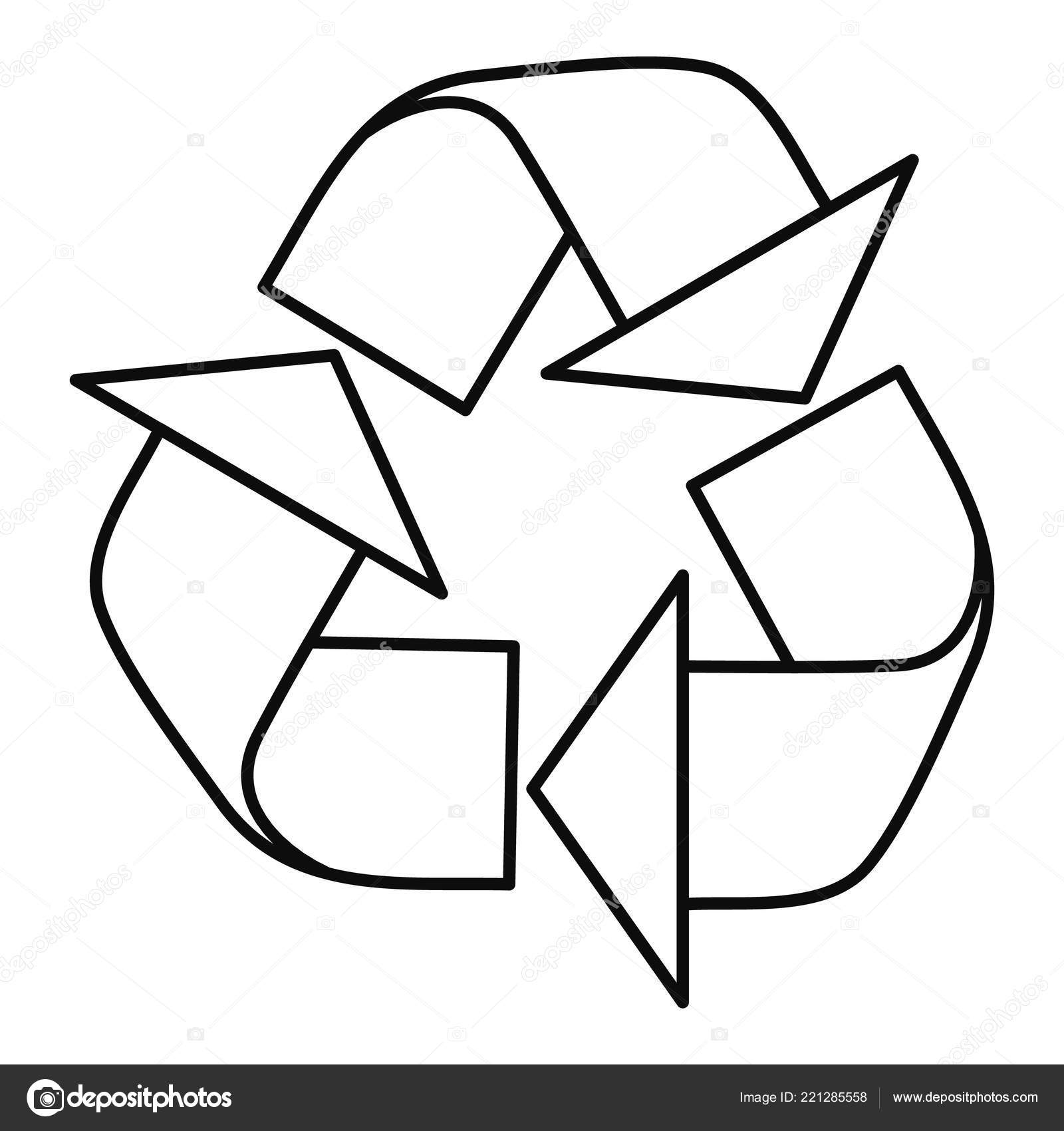 Recycle sign icon, outline style Stock Vector by ©anatolir 221285558