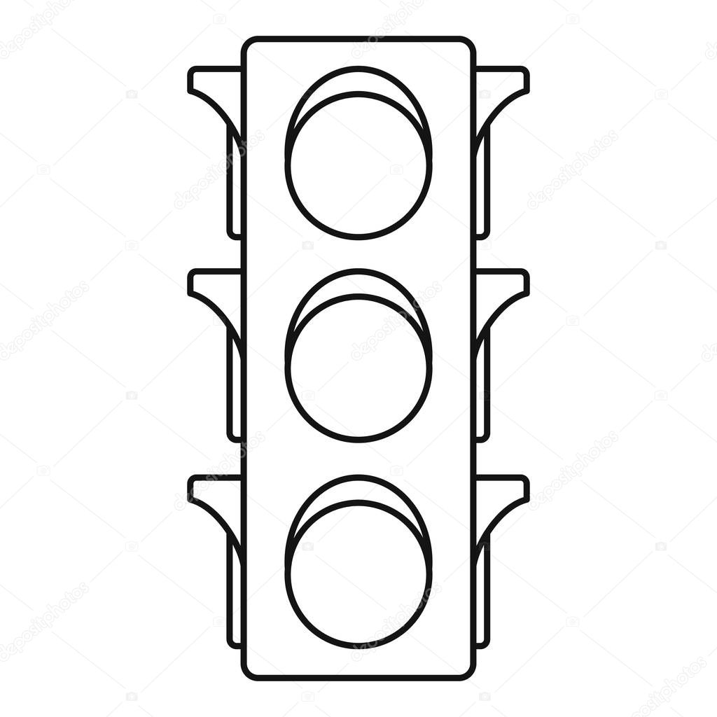 Icono de semáforo clásico, estilo de esquema 2024