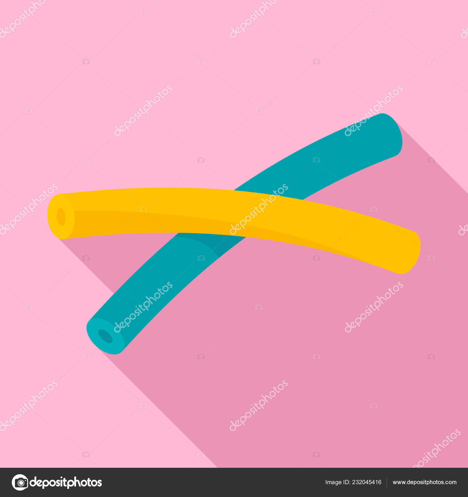 Swim noodle icon, flat style Stock Vector by ©anatolir 232045416