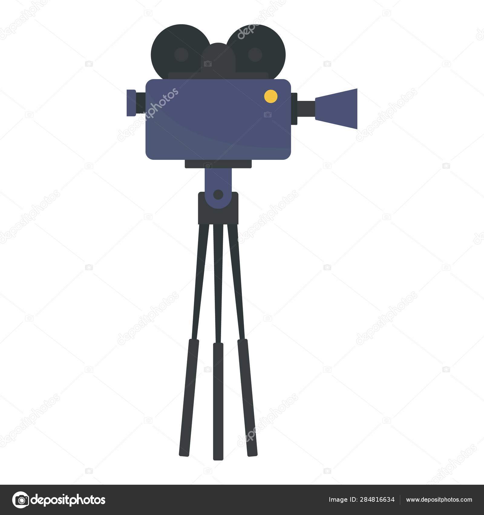 Video camera film production icon, flat style — Stock Vector © anatolir ...