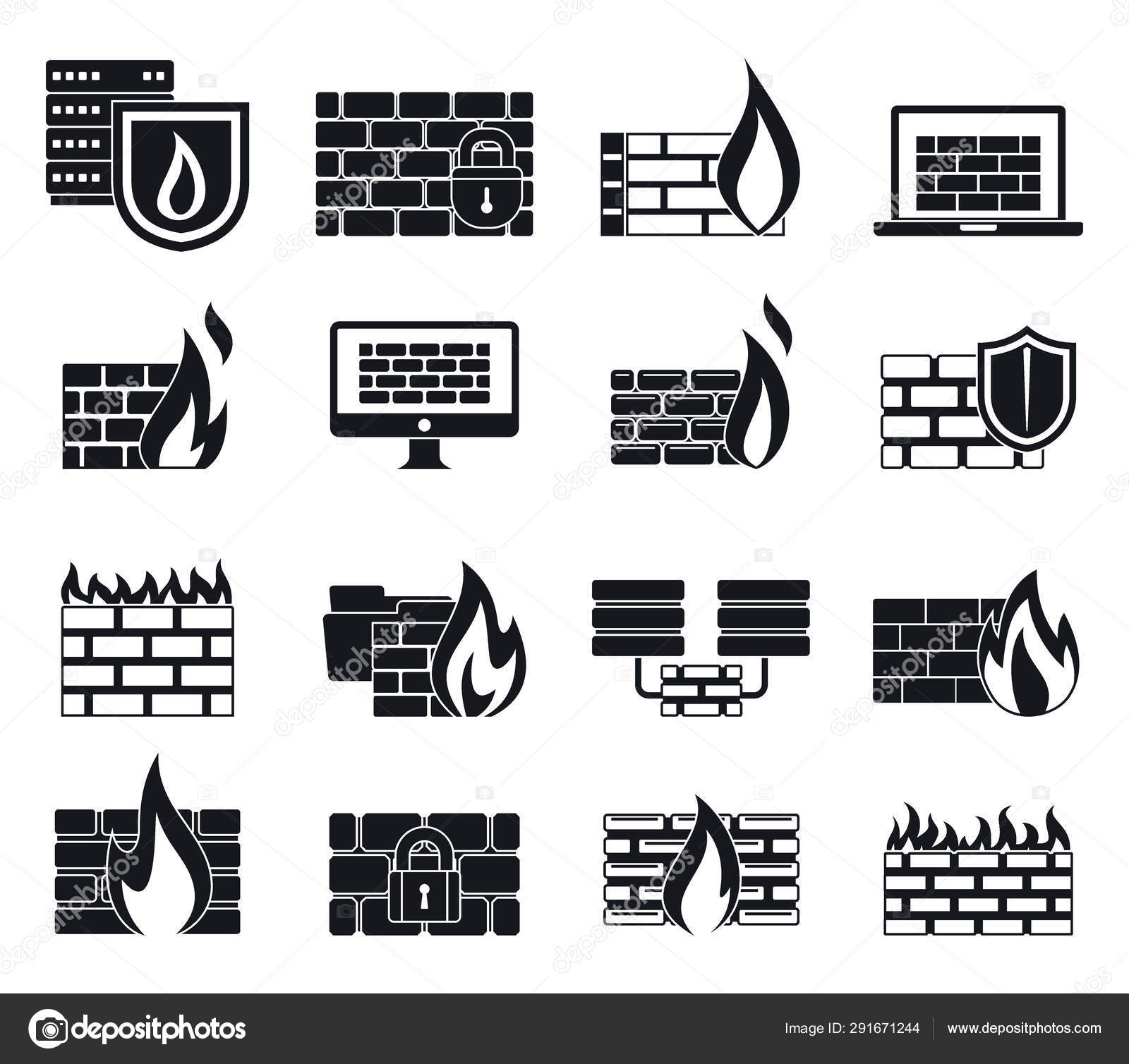 Firewall data icons set, simple style Stock Vector Image by ©anatolir ...
