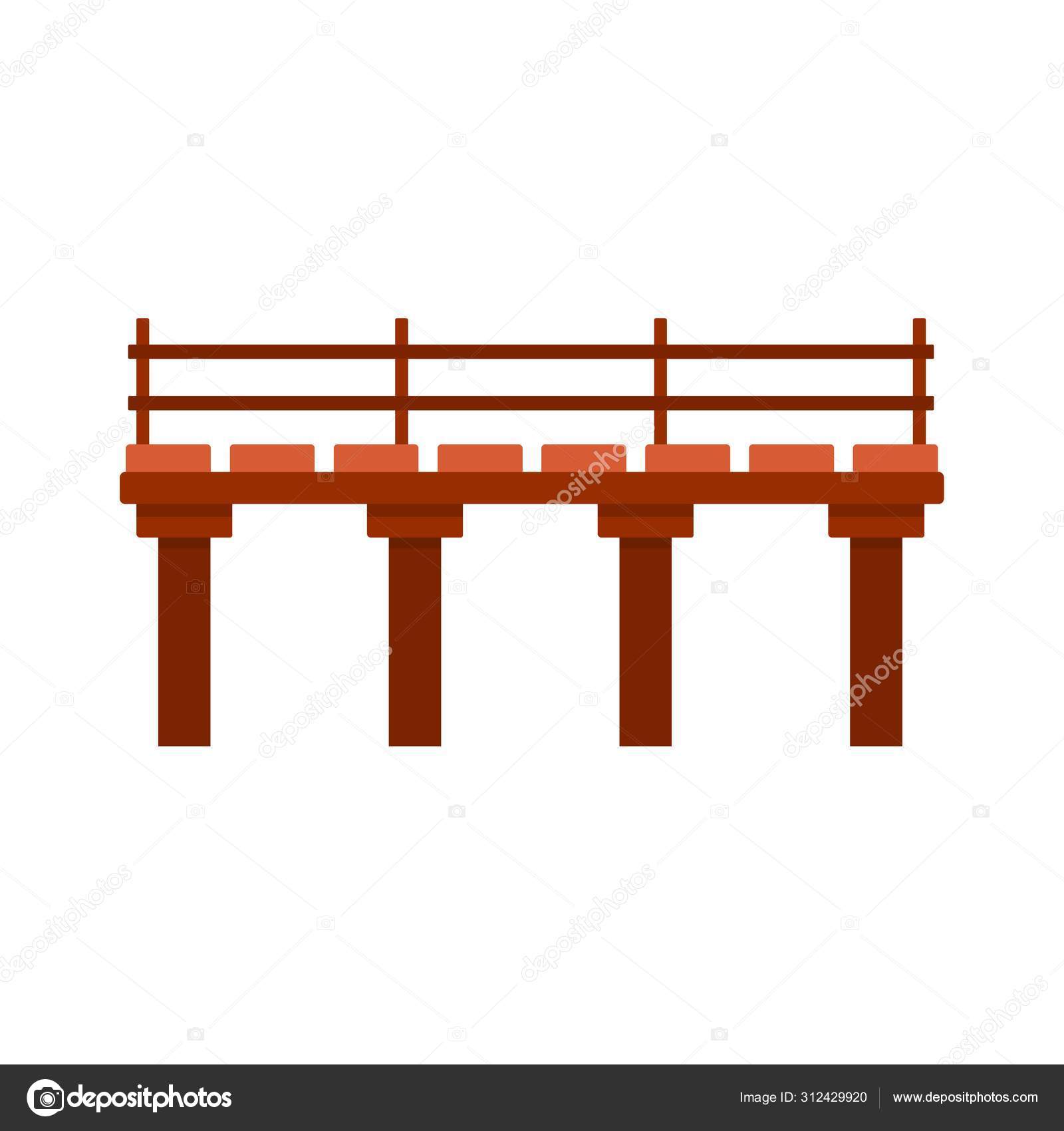 River bridge icon, flat style Stock Vector Image by ©anatolir #312429920