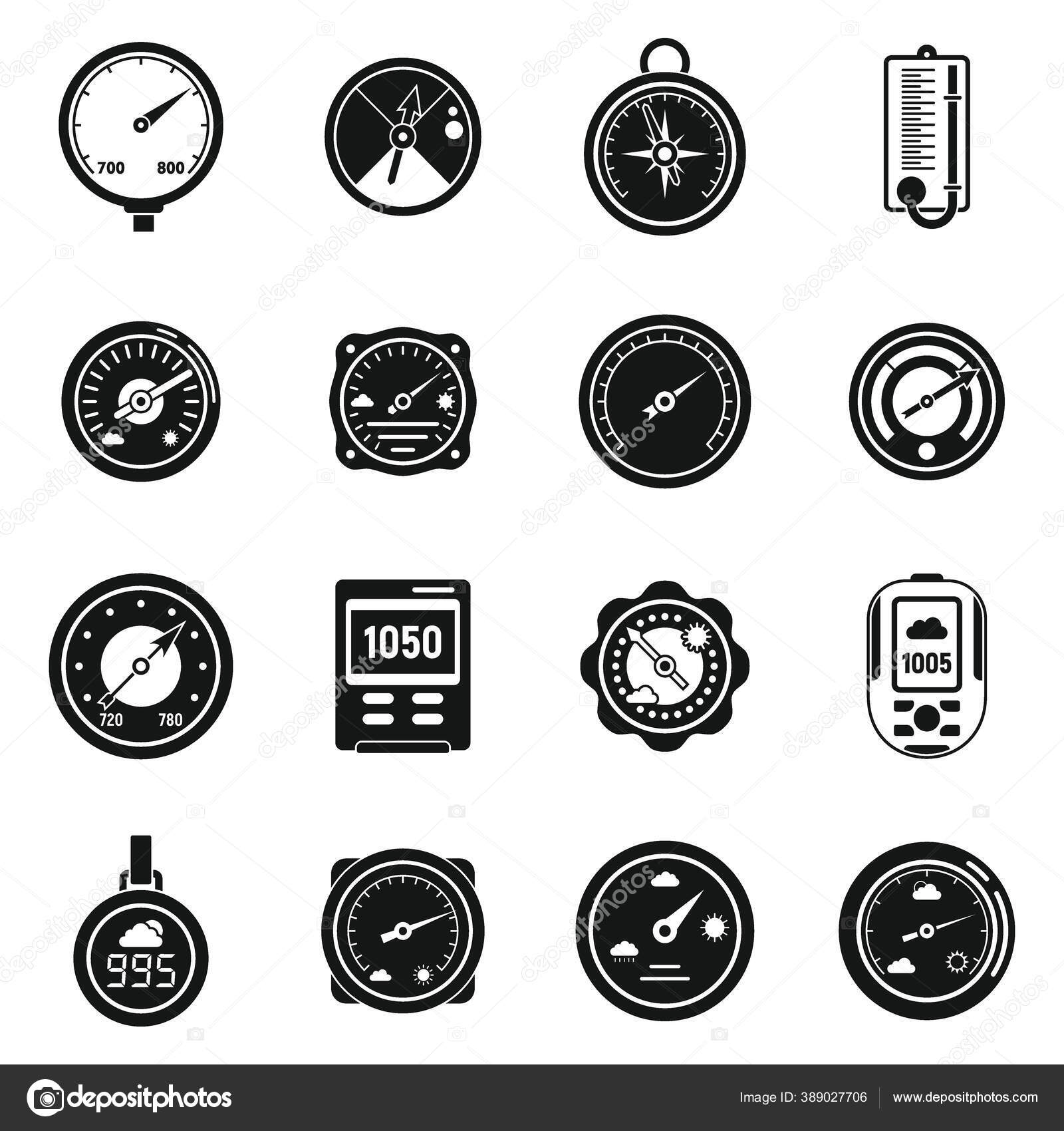 Weather barometer icons set, simple style Stock Vector by ©anatolir ...