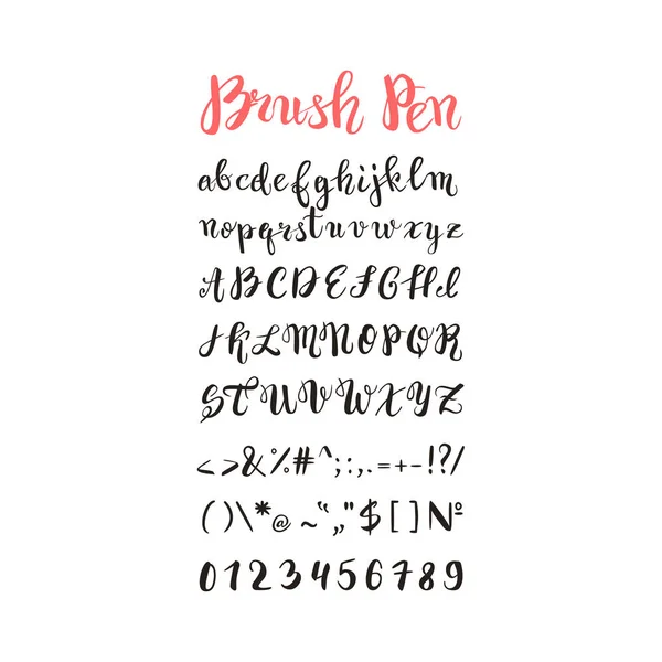 Handwritten Brush Letters. ABC. Modern Calligraphy. Hand Lettering ...